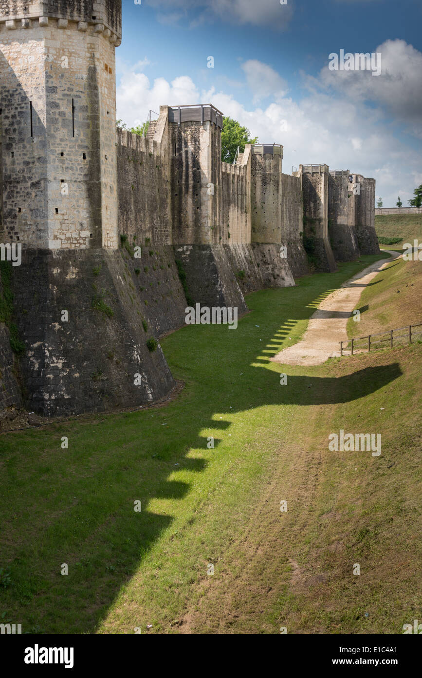Walls of the UNESCO World Heritage site town of Provins, France Stock ...