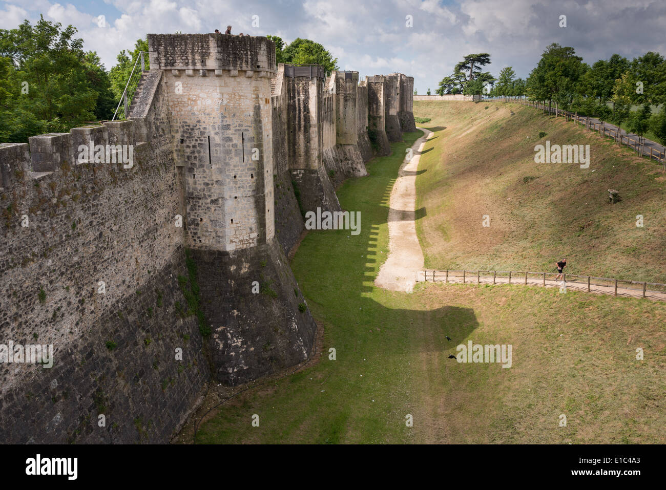Walls of the UNESCO World Heritage site town of Provins, France Stock ...