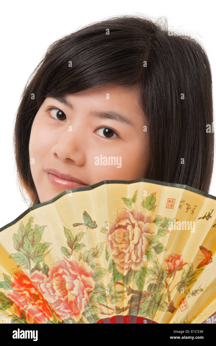 Asian beauty posing chinese fan hi-res stock photography and images - Alamy
