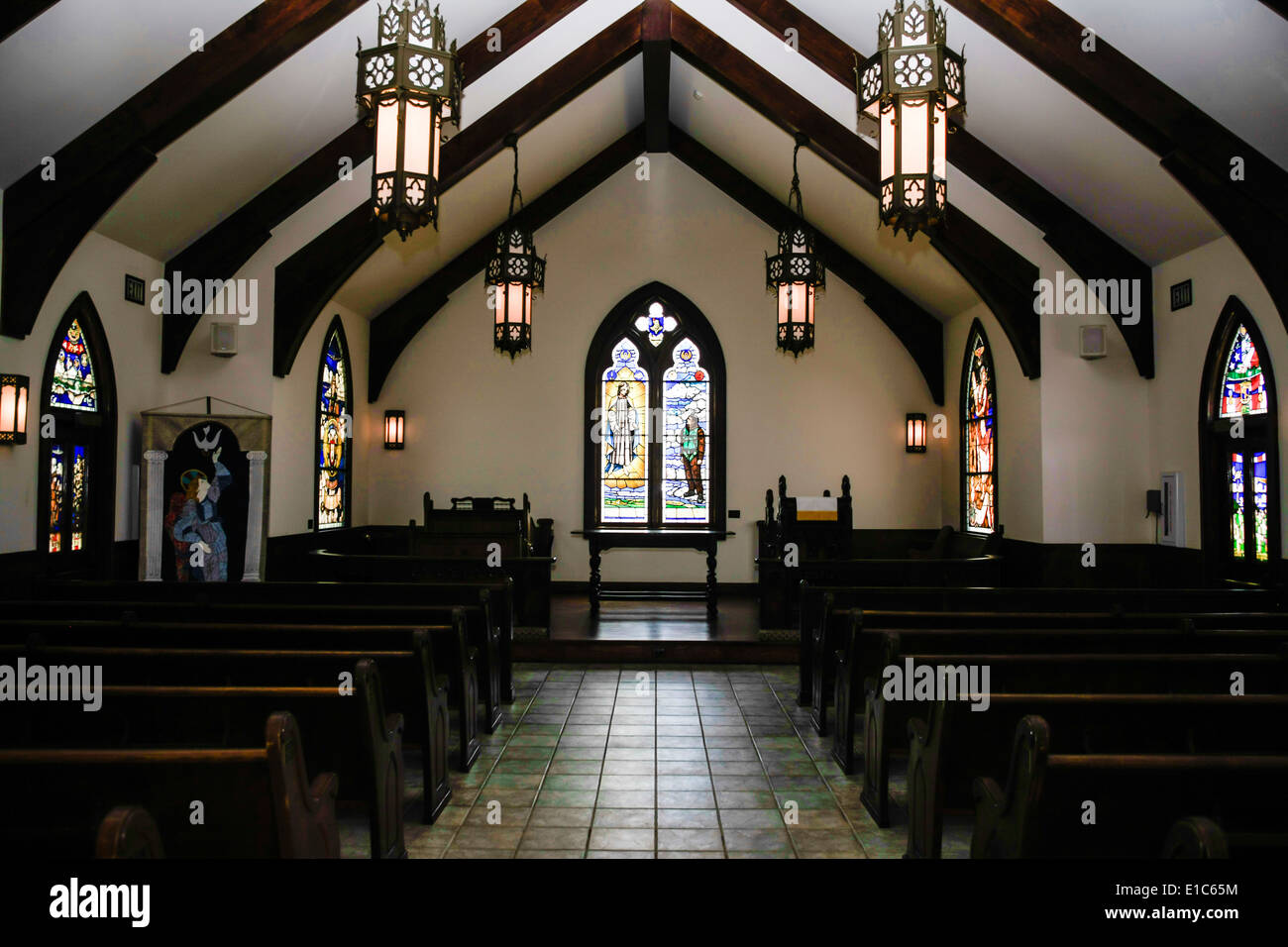 Inside the Chapel of the Fallen Eagles. Built to resemble an English ...