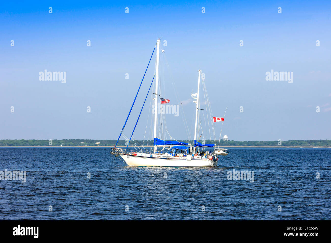 Sailboat in the waters of St. Marys Sound Georgia Stock Photo - Alamy