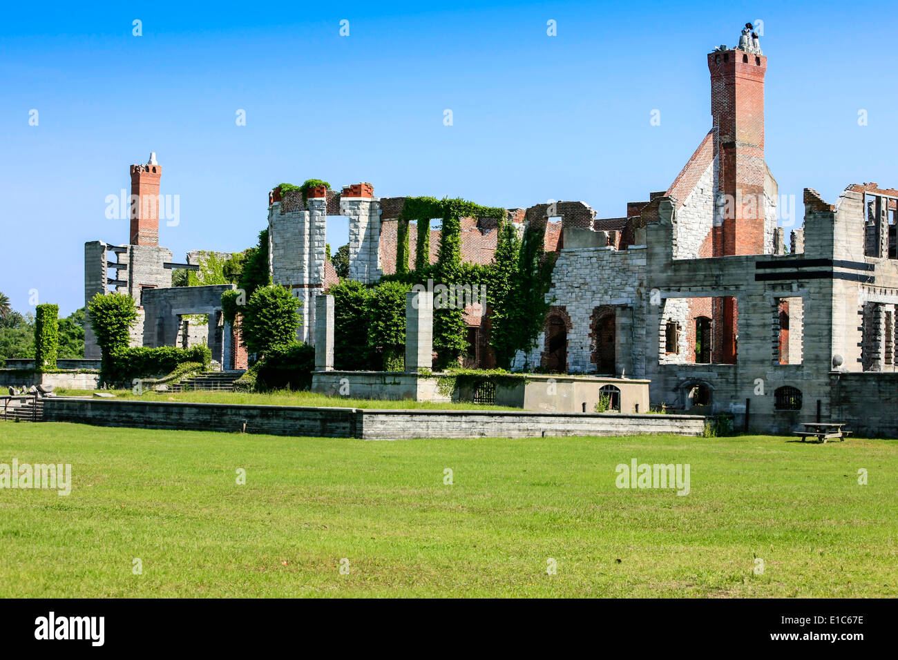 The ruins of Dungeness Mansion. Built in 1884 for the Carnegie family ...