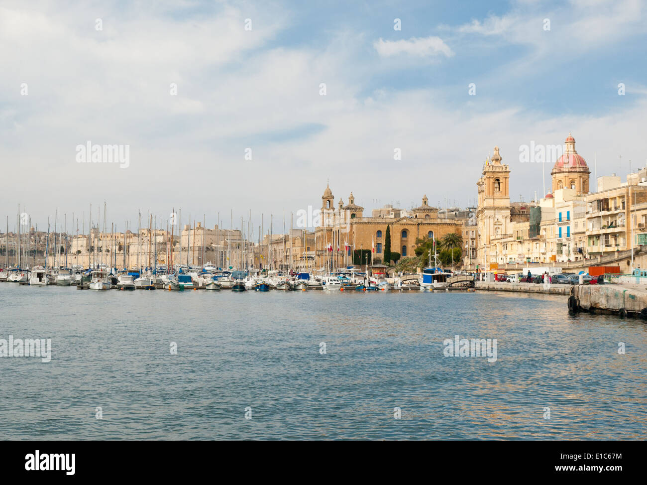 A view of the Cottonera Marina, Dockyard Creek and the buildings of ...