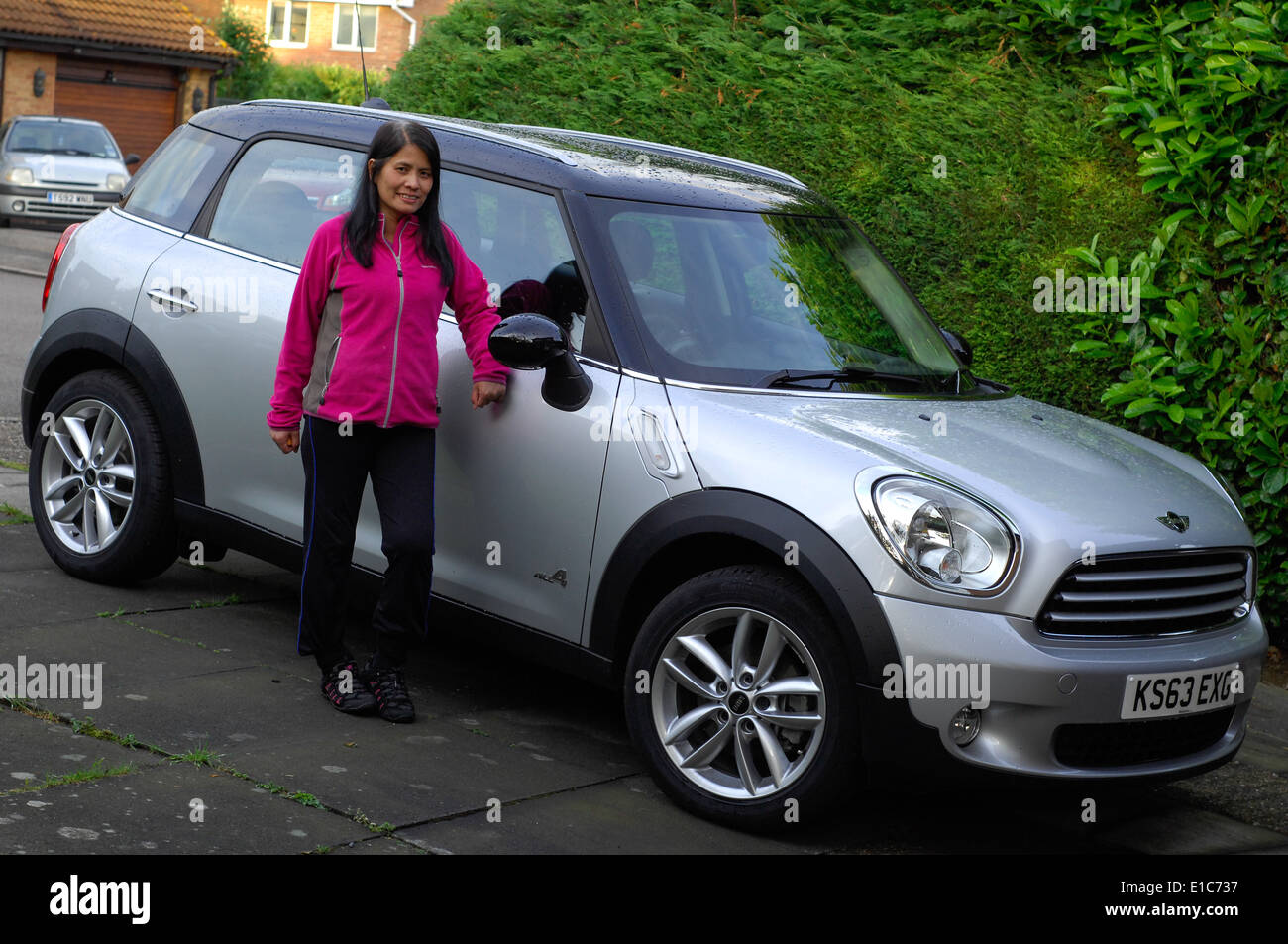 BMW Mini car driver Stock Photo - Alamy