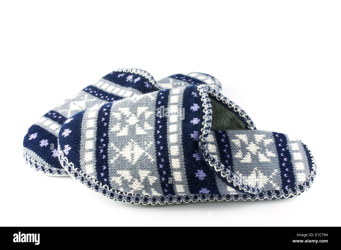 Pair of slippers isolated on white background Stock Photo - Alamy