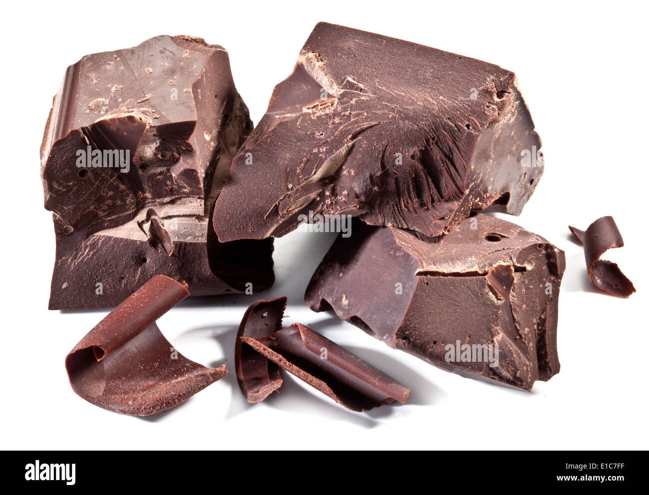Chocolate blocks isolated on a white background Stock Photo - Alamy