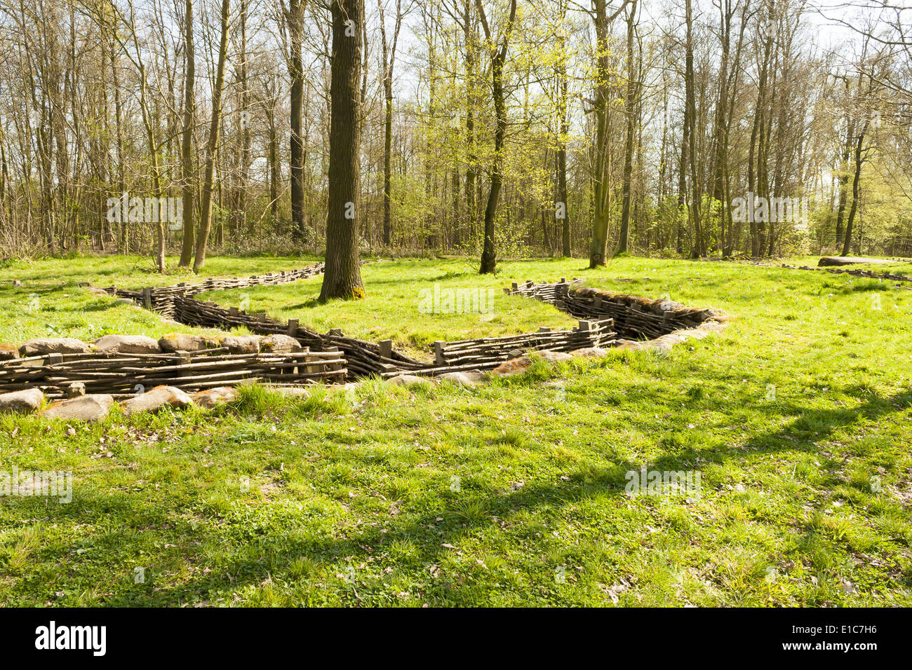 Bayernwald wooden trench of world war 1 Stock Photo - Alamy