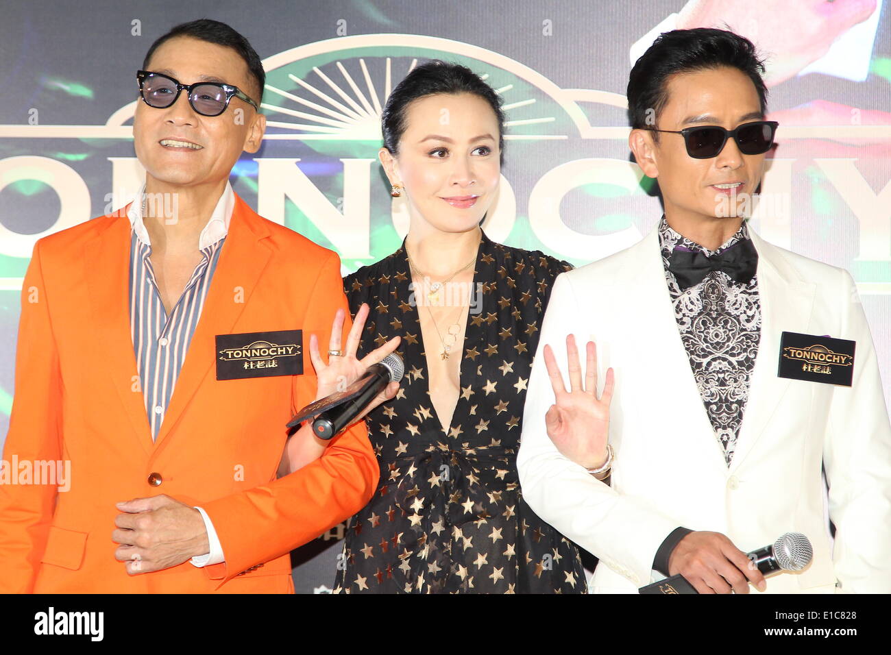 Hong Kong, China. 26th May, 2014. (L-R) Tony Leung, Carina Lau and Tse ...