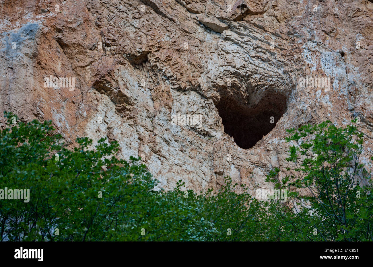 Heart shaped cave at the Verdon Gorge in south France Stock Photo - Alamy