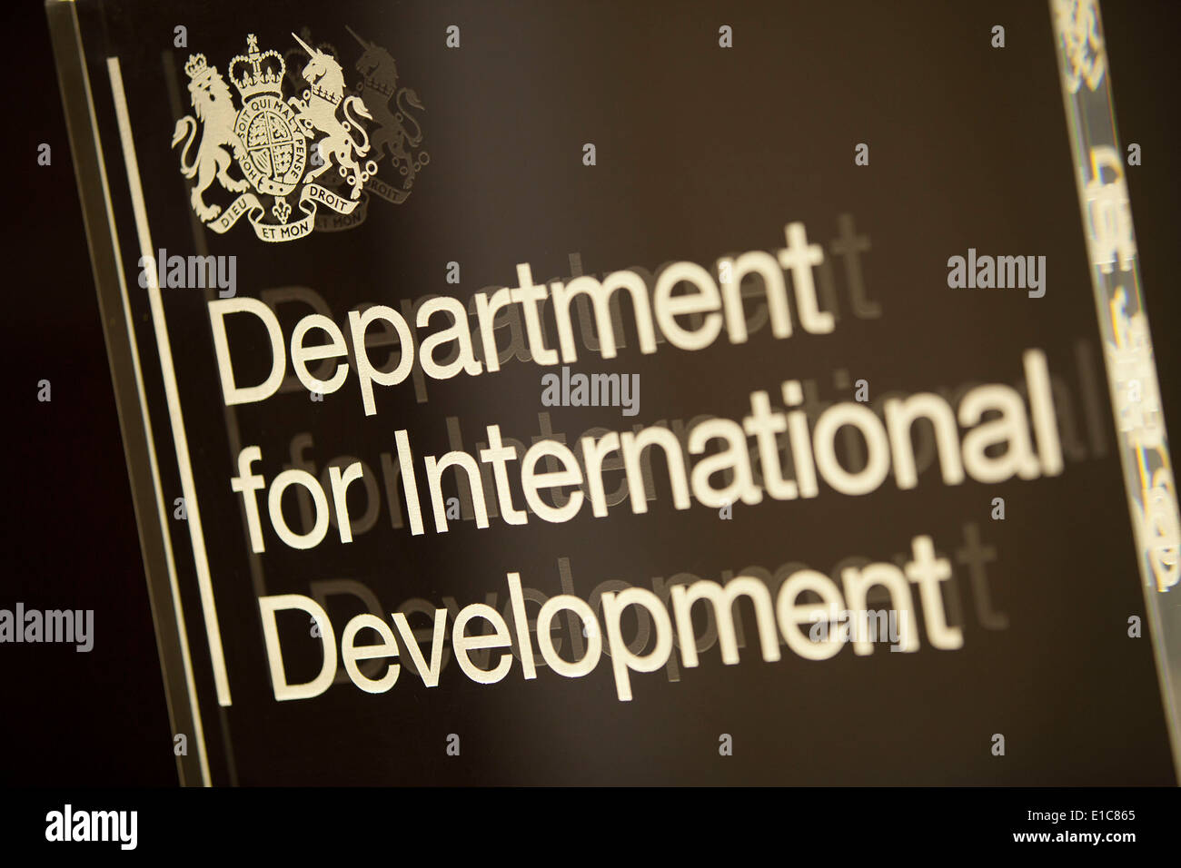 Sign for DfID Department for International Development. London, UK ...