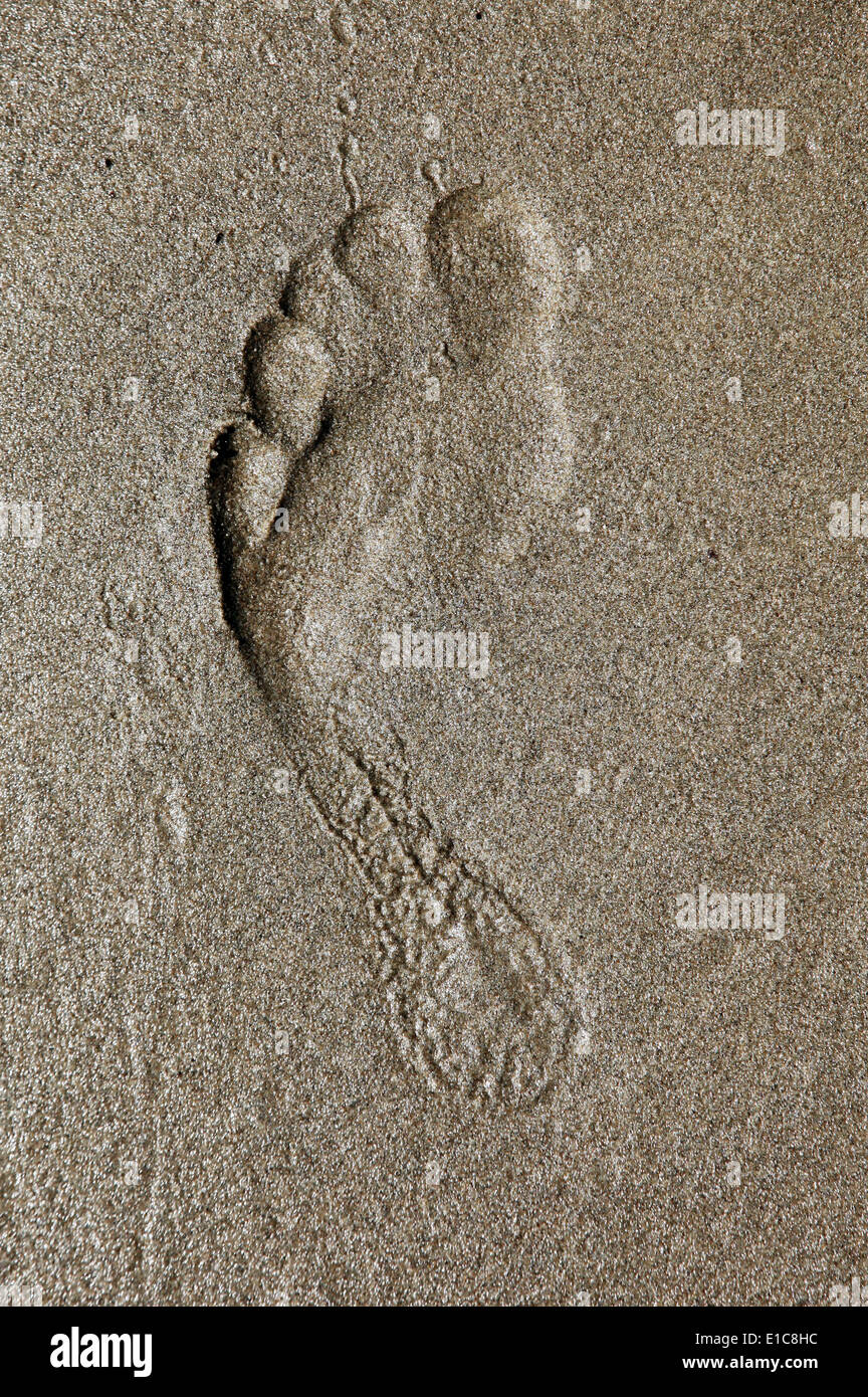 It's a photo of a foot print on the floor view form the top or top view ...