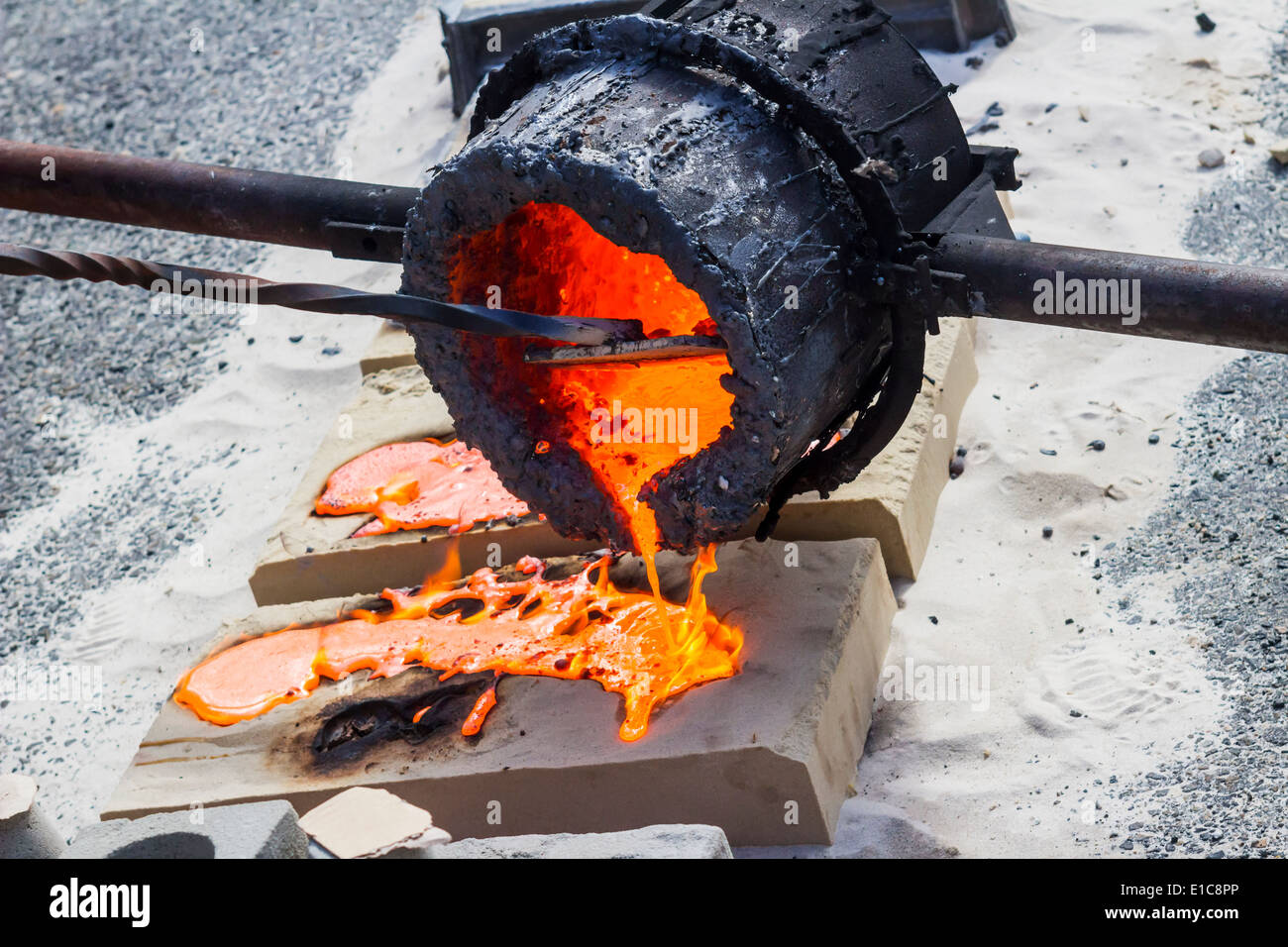 Worker Pouring Molten Iron High Resolution Stock Photography and Images ...