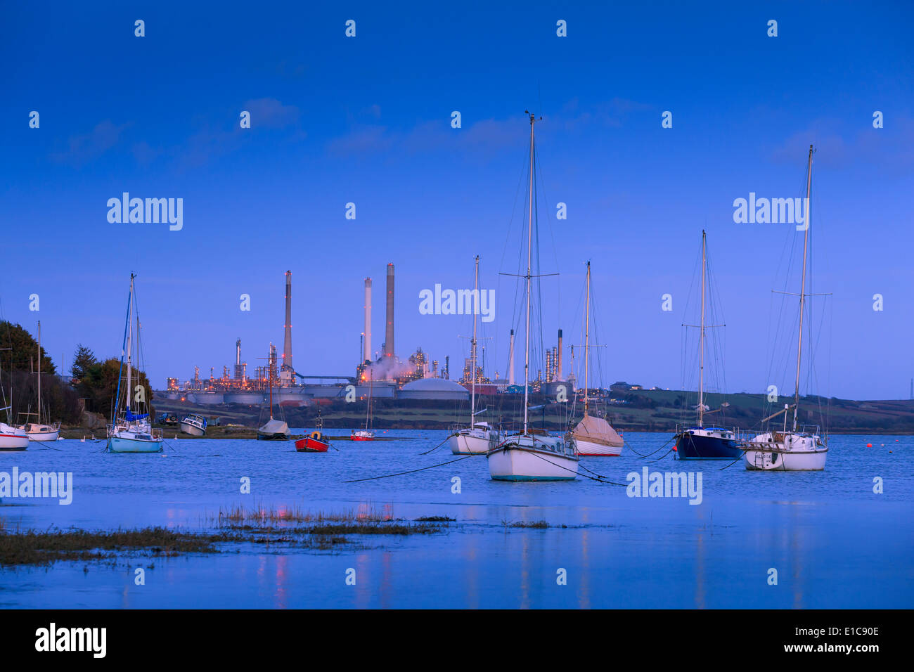 Angle Bay Pembroke Pembrokeshire Wales with Valero Oil Refinery ...