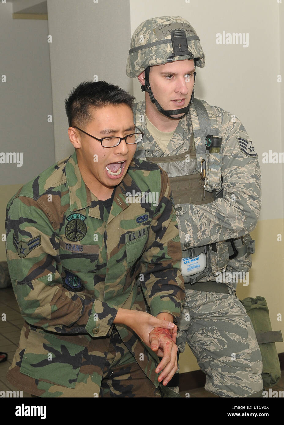U.S. Air Force Staff Sgt. Darrin Donavan, with the 374th Security ...