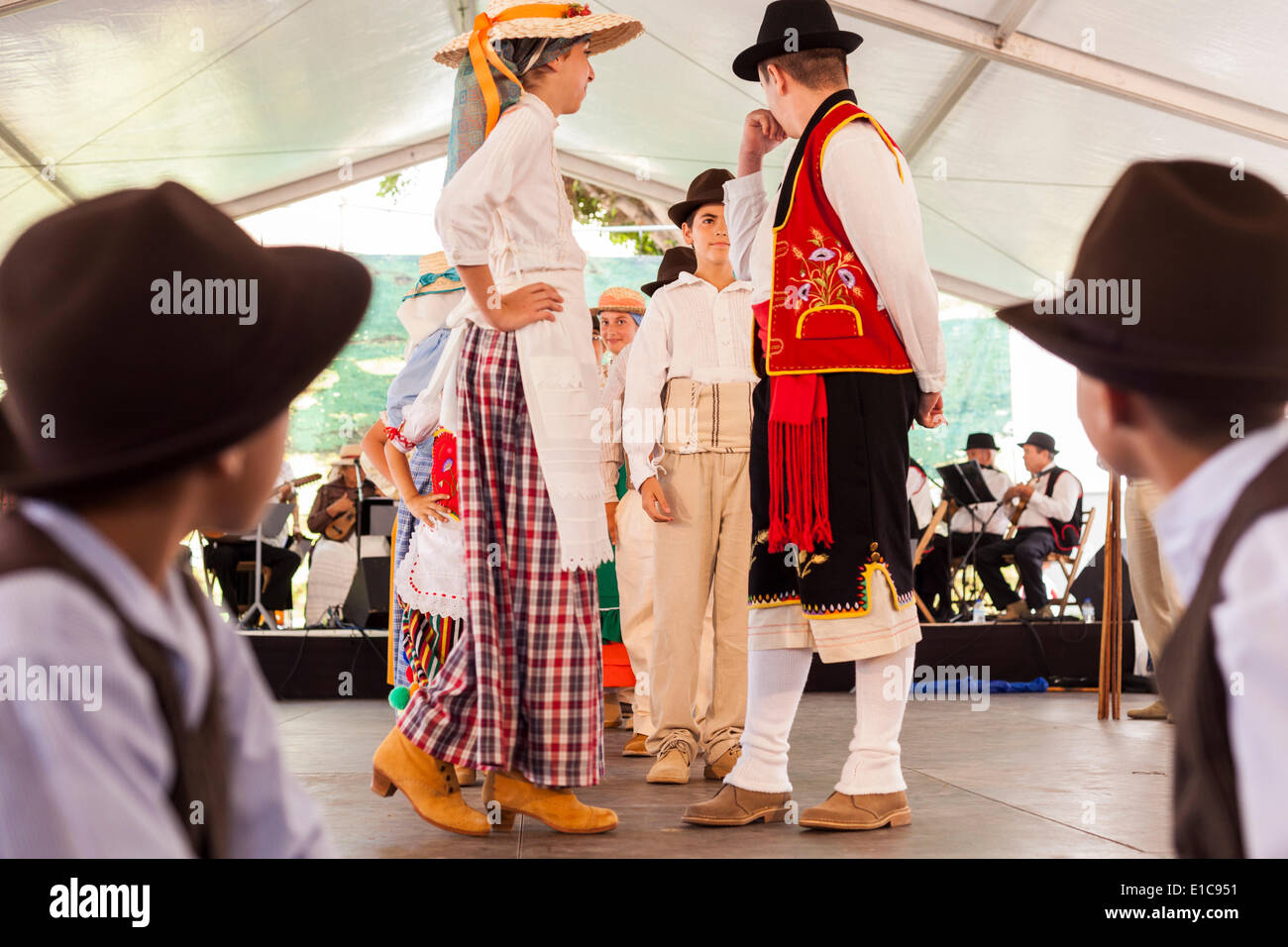Young people dancing in traditional costume at the celebrations for the ...