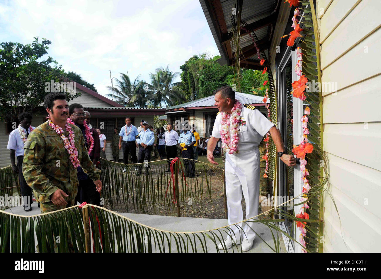 U.S. Navy Capt. Andrew Cully, right, the commander of Pacific ...