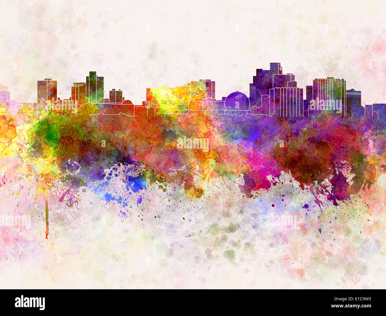 Reno skyline in watercolor Stock Photo - Alamy