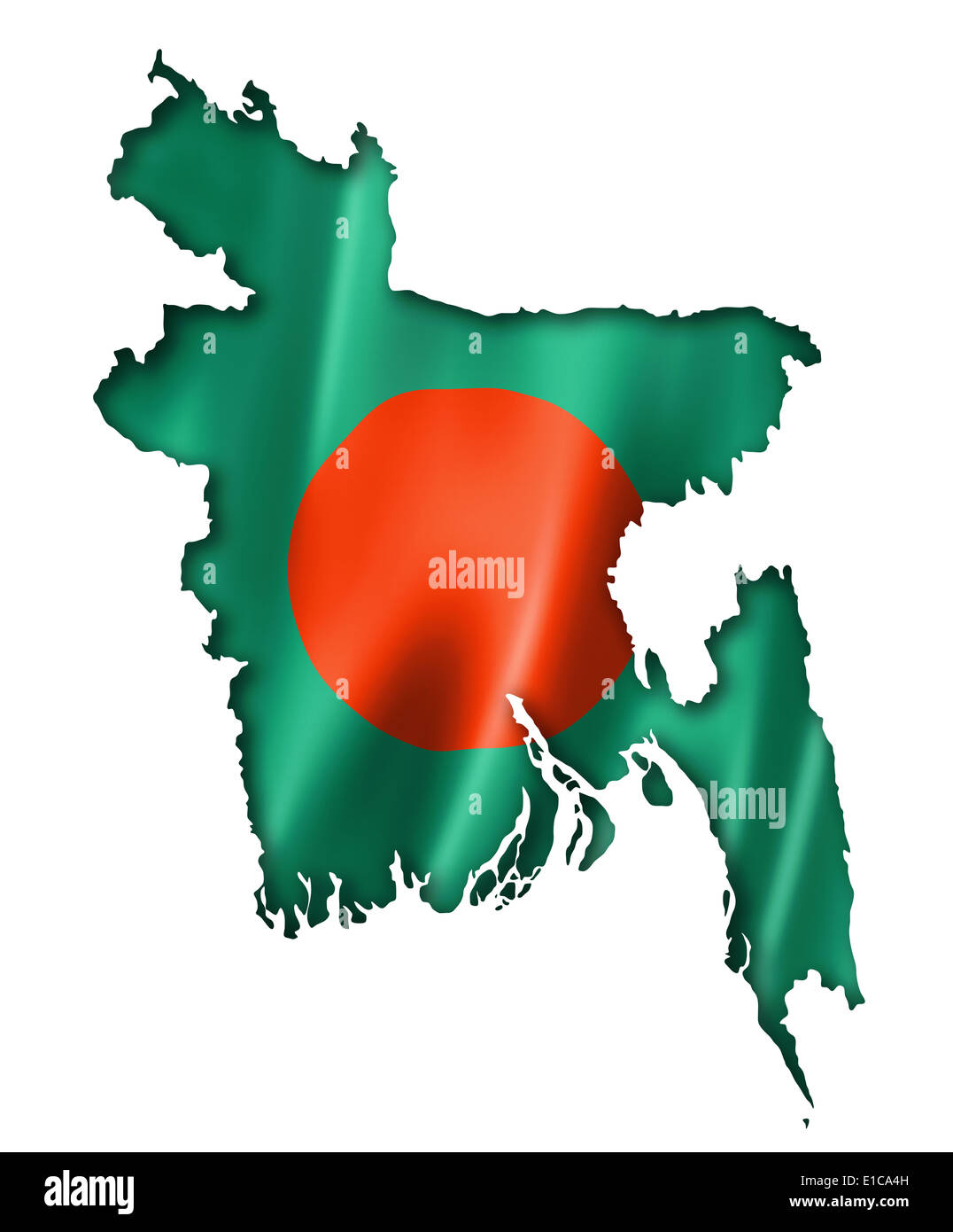 Bangladesh flag map, three dimensional render, isolated on white Stock ...