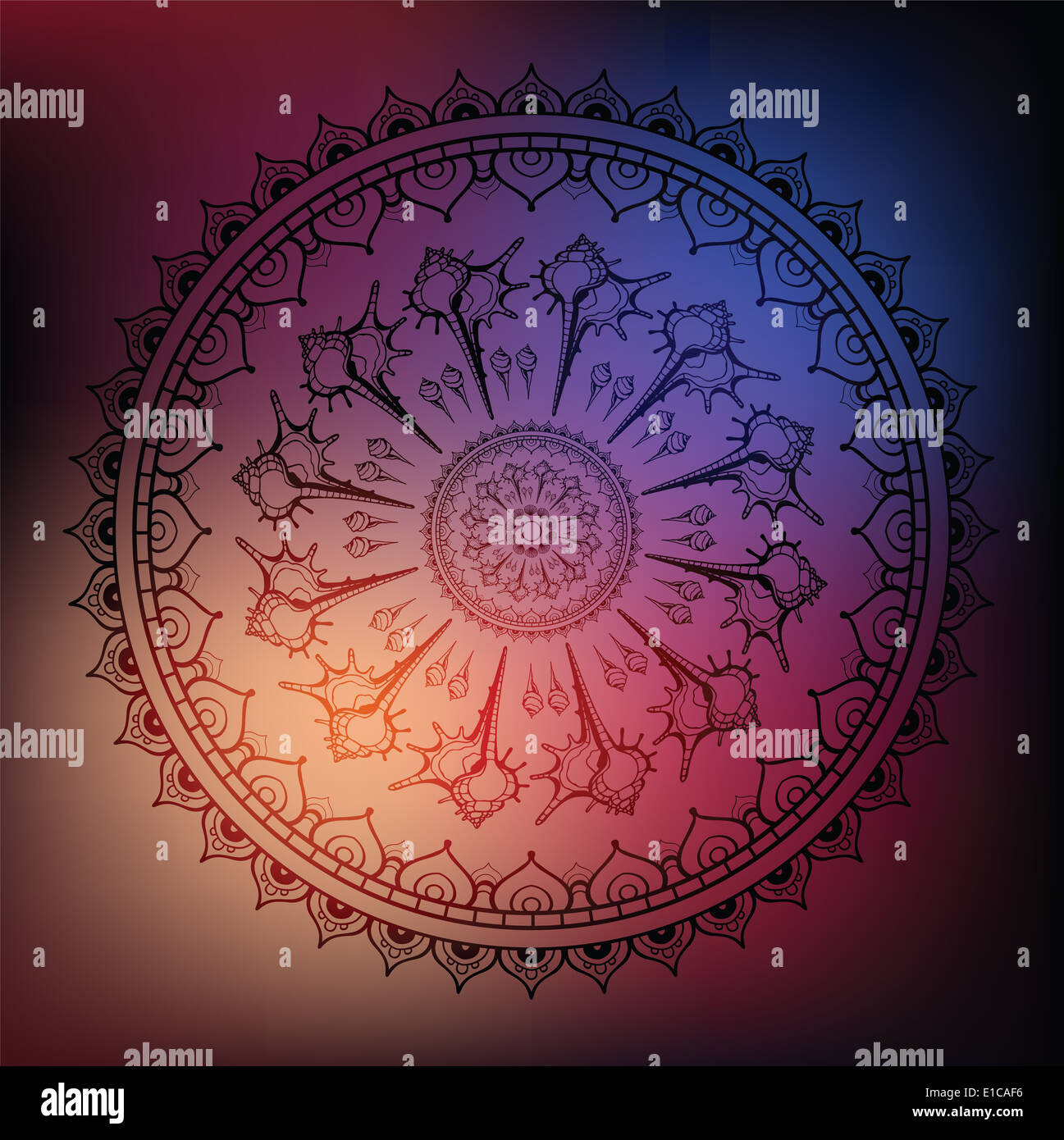 Mandala. Sea background Stock Photo - Alamy