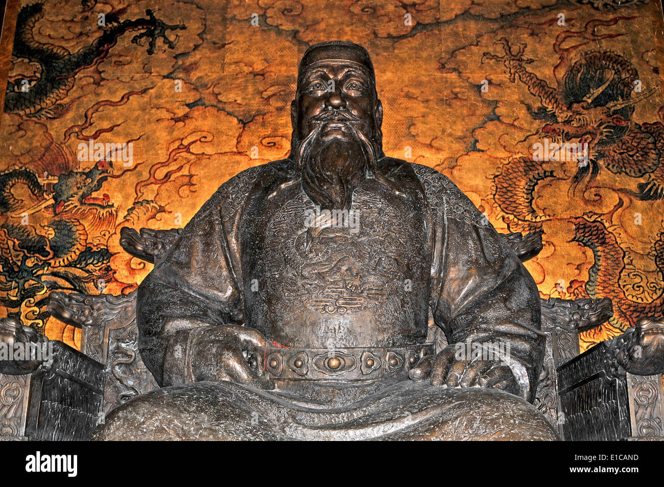 copper statue of Ming emperor Ming Tombs Changling Mausoleum China ...