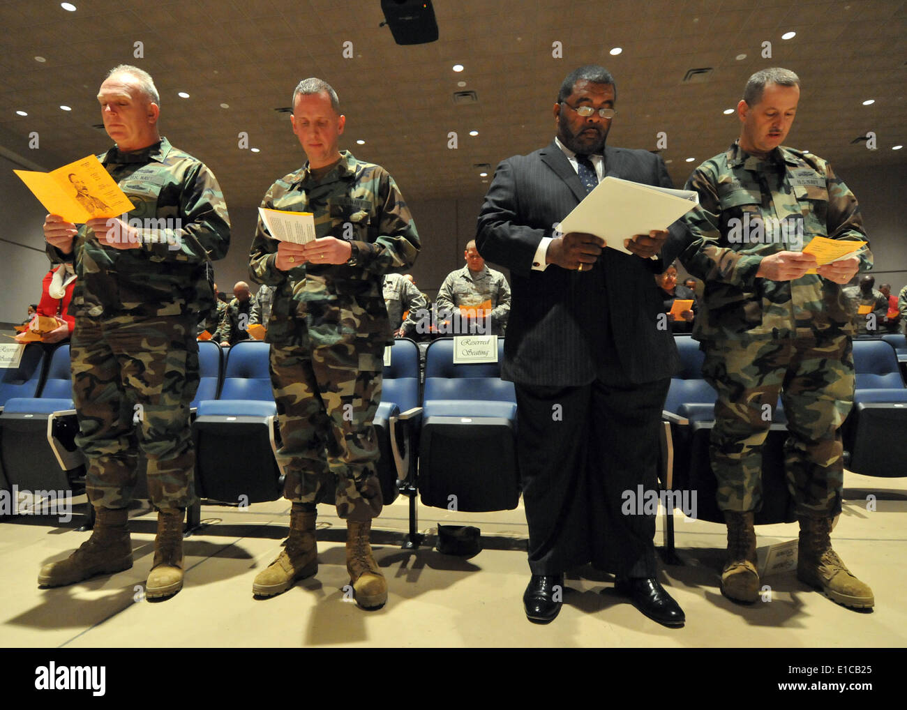 From left, U.S. Navy Command Master Chief Peter Grundy, the master ...
