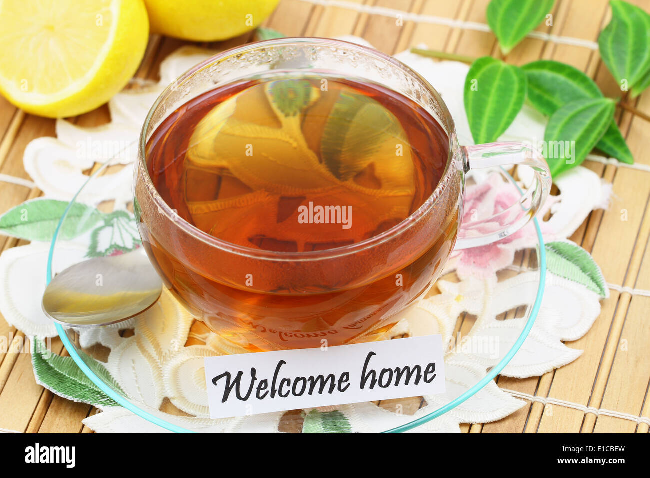 Welcome card cup of tea hi-res stock photography and images - Alamy