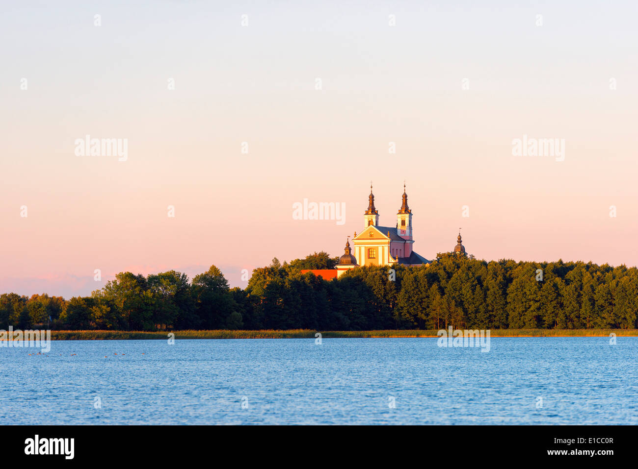 Europe, Poland, Wigry National Park, Lake Wigry, former Camaldolese ...