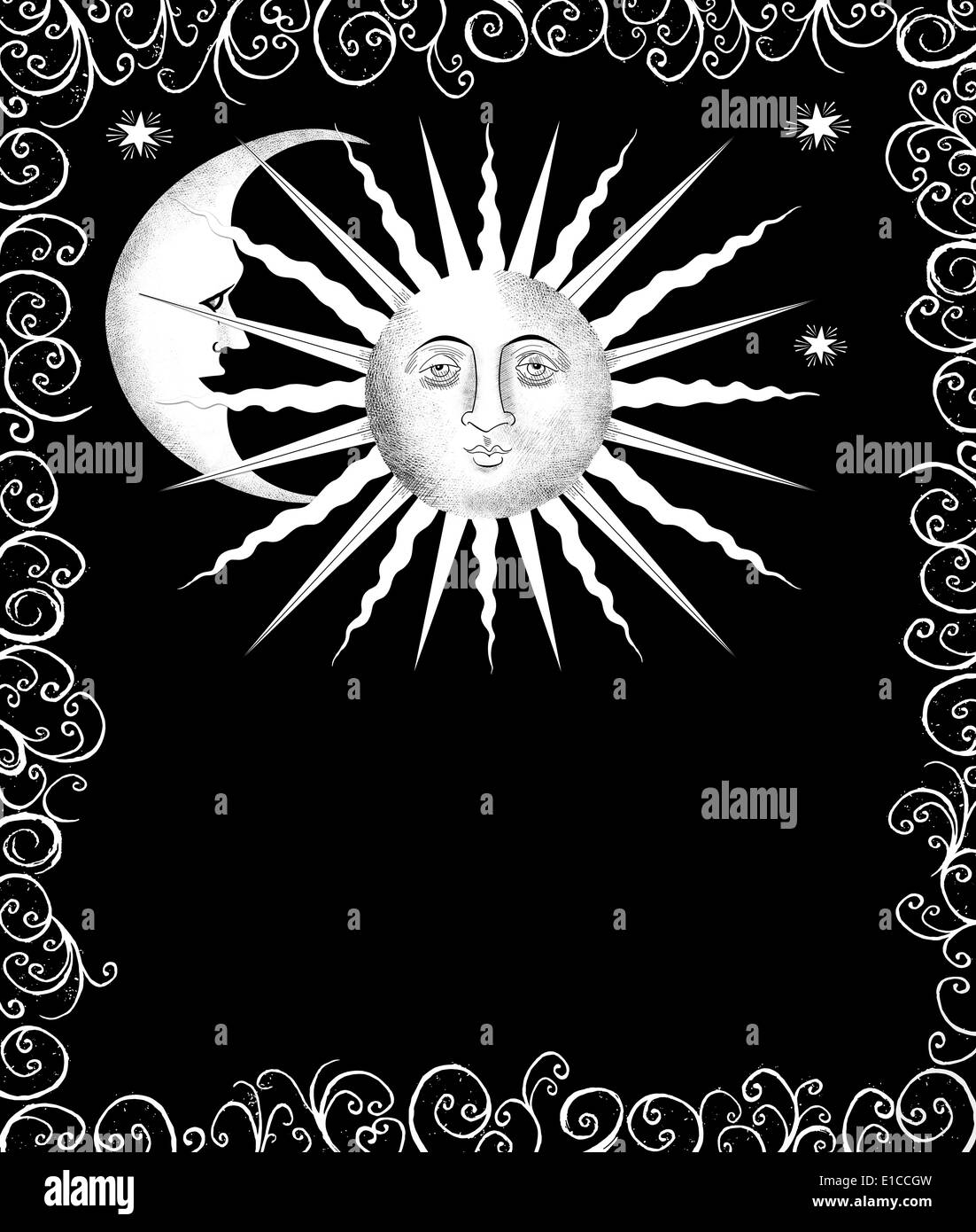 Sun moon Black and White Stock Photos & Images - Alamy