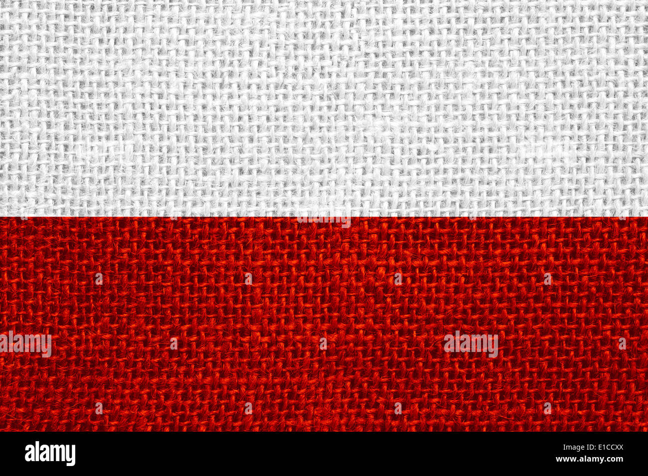 flag of Poland or Polish banner on linen background Stock Photo - Alamy