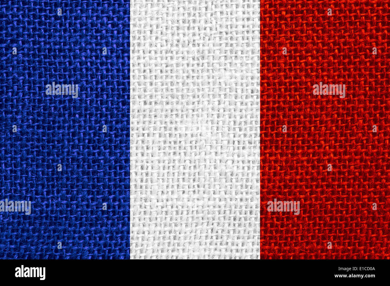flag of France or French banner on linen background Stock Photo - Alamy