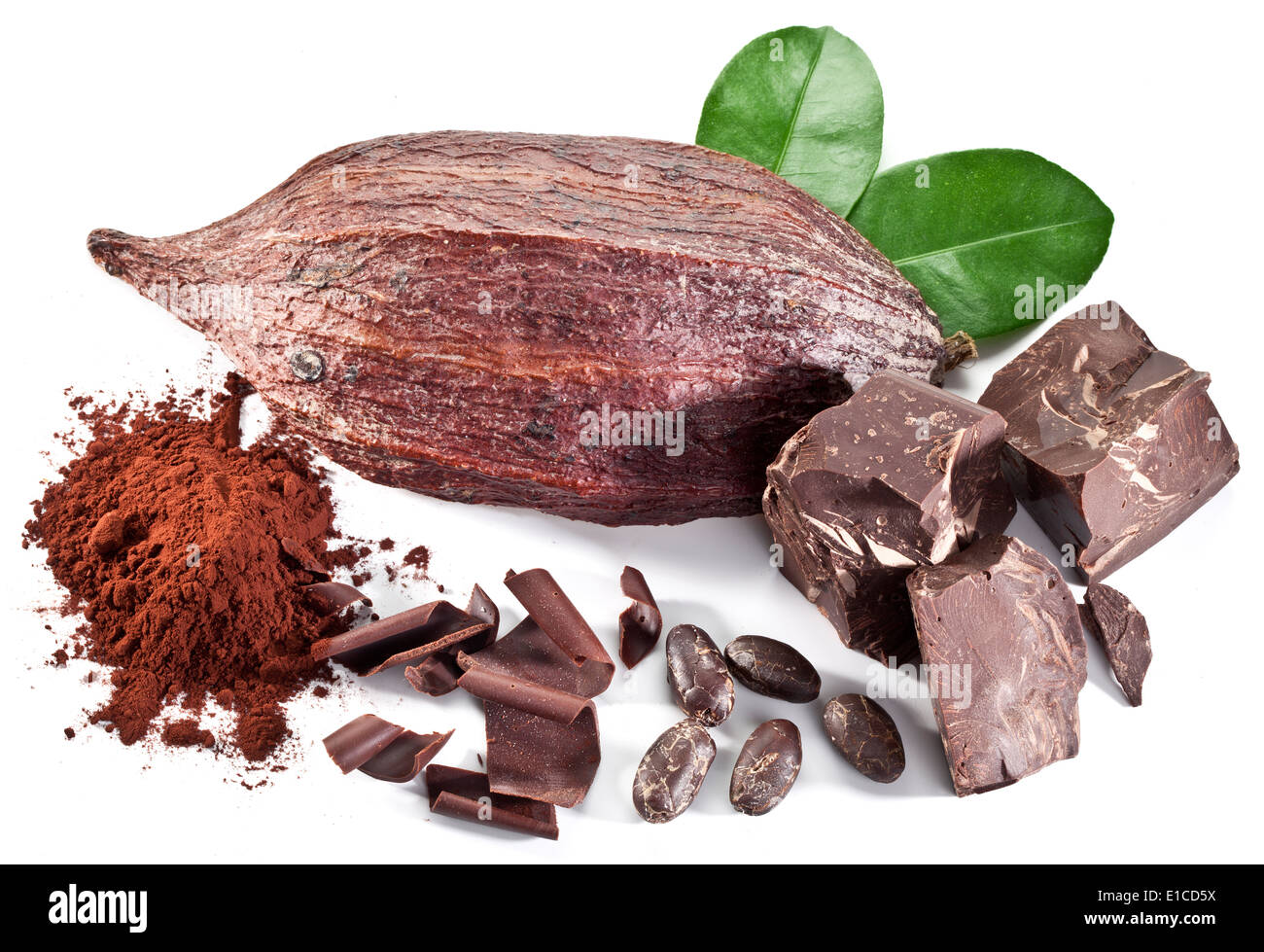 Chocolate blocks isolated on a white background Stock Photo - Alamy