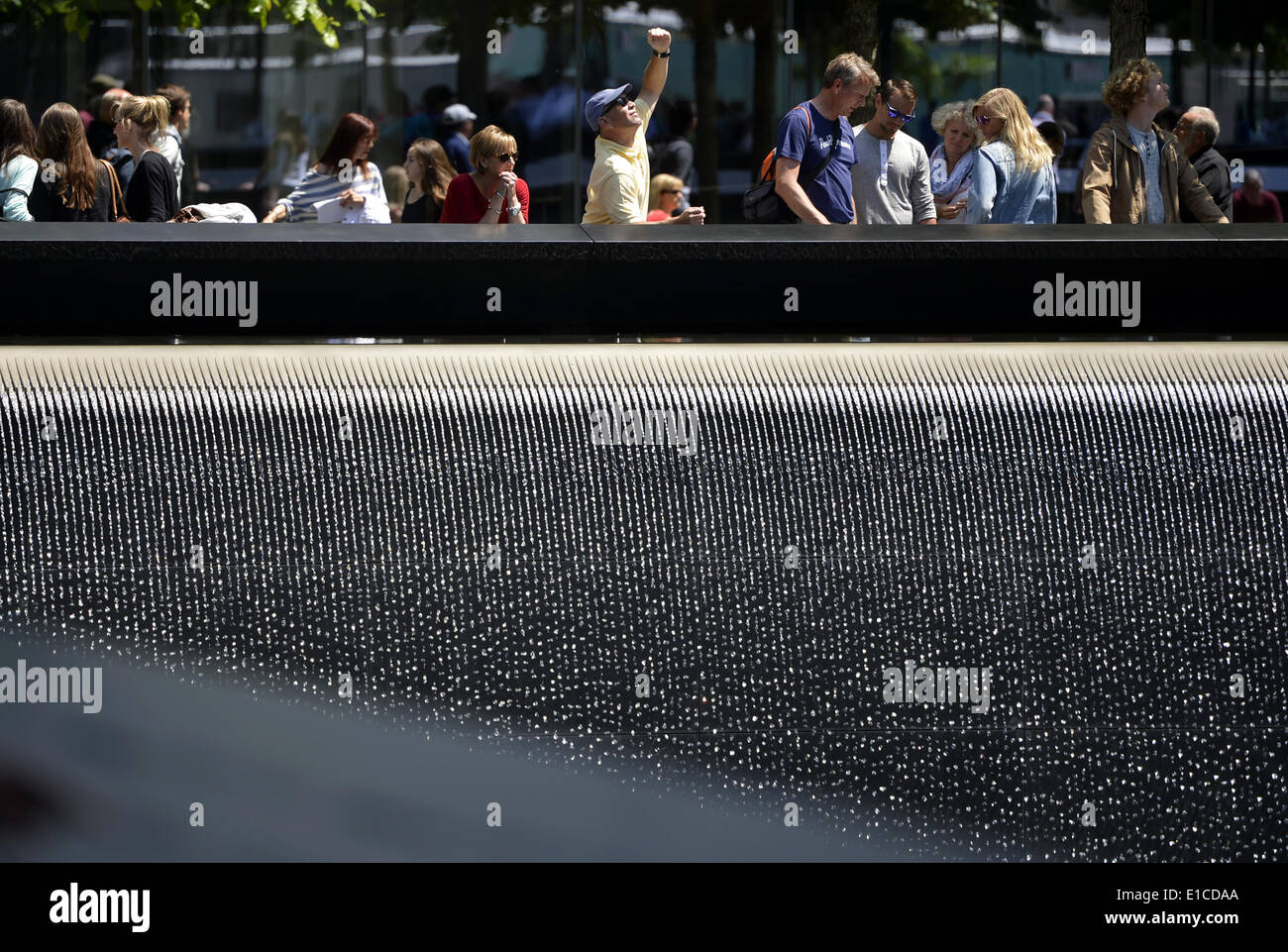 New York, USA. 30th May, 2014. People visit the south reflecting pool ...