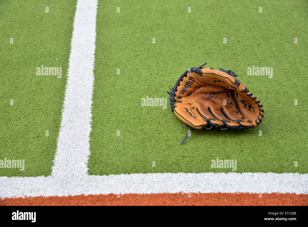 lines and stripes at green softball field Stock Photo - Alamy
