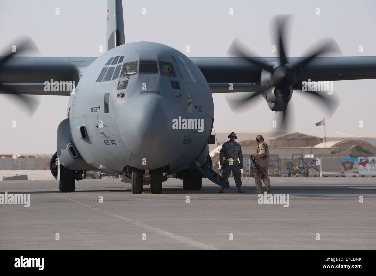 Prepare a c 130j hercules aircraft for takeoff in southwest asia hi-res ...