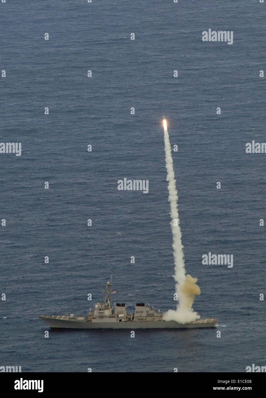 A RIM-67 Standard Missile-2 launches from the guided-missile destroyer ...