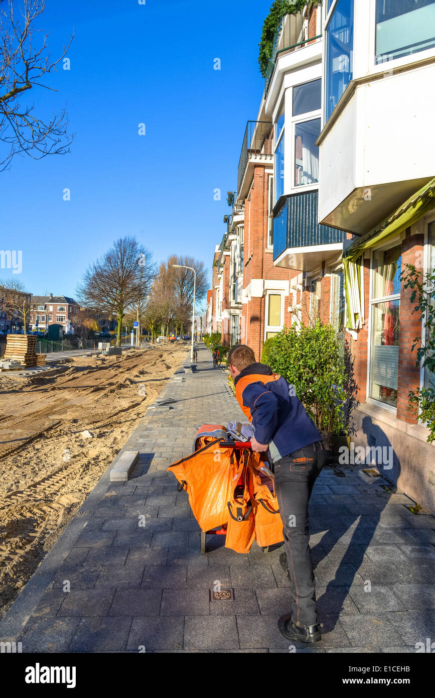 postman with special tricycle to deliver post in the hague, the ...