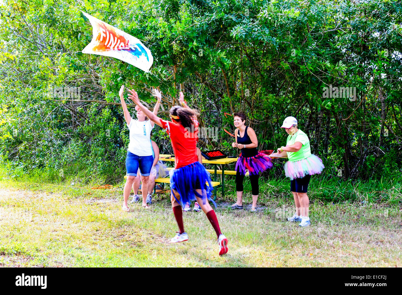 Obstacle race finish line hi-res stock photography and images - Alamy