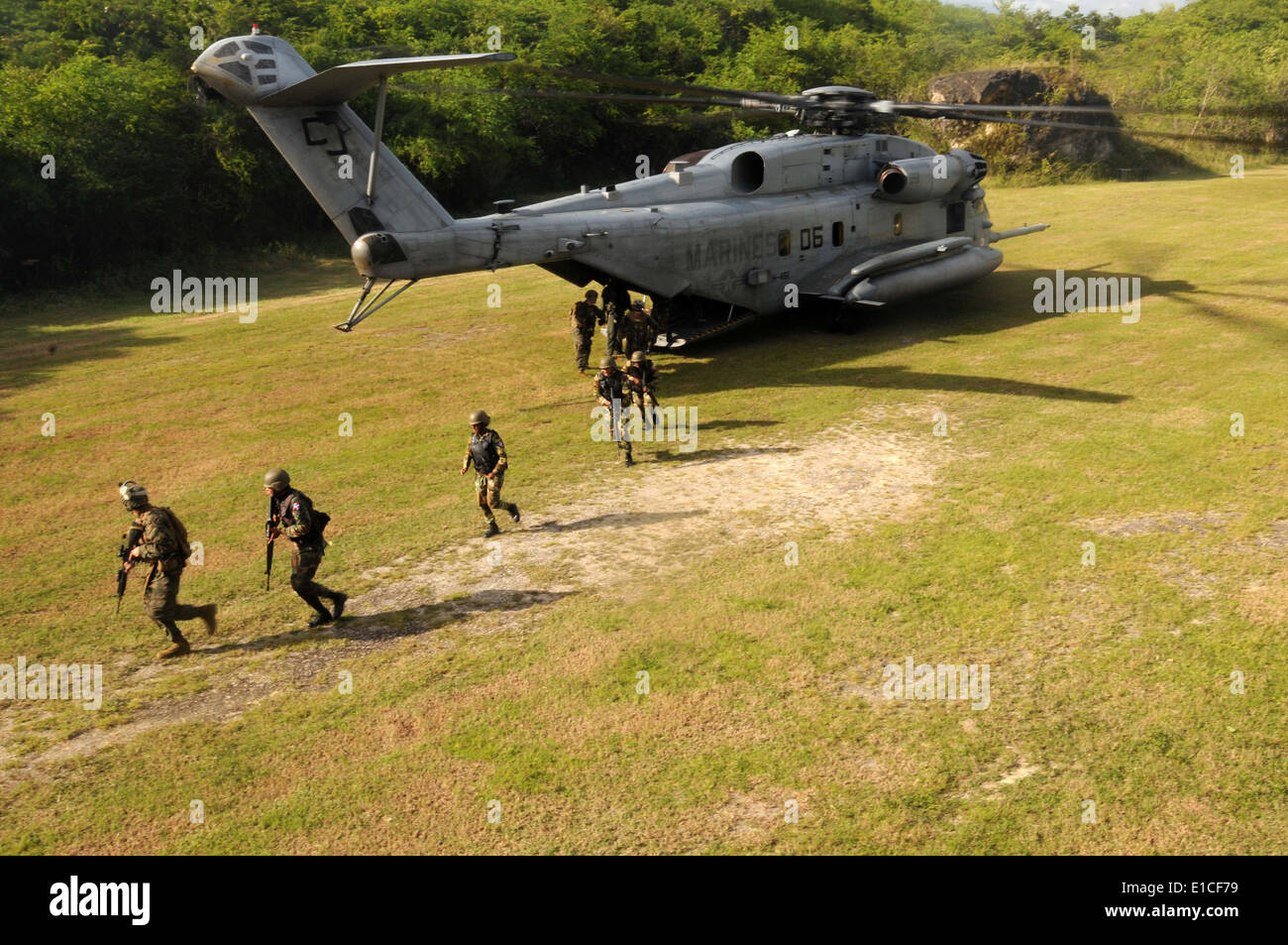 U.S. Marines perform heliborne assault training with the Dominican ...