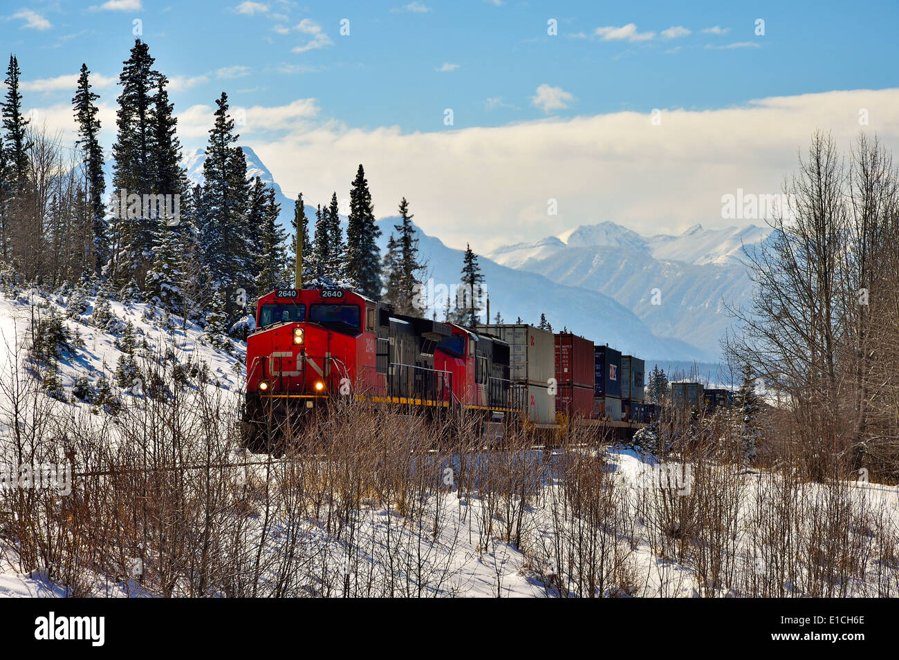 A Canadian National freight train Stock Photo - Alamy