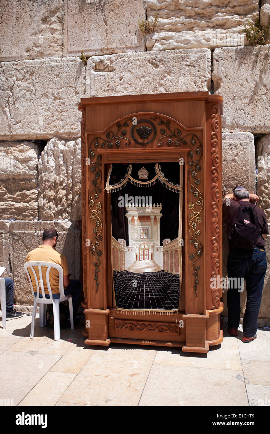 Ark containing The Holy Torah old testament scrolls at the Wailing Wall ...