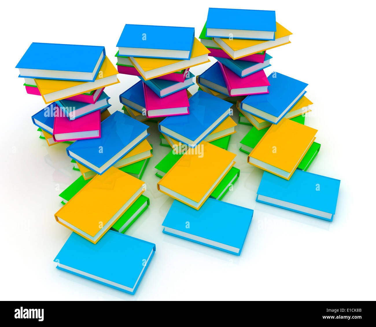 colorful real books on a white background Stock Photo - Alamy