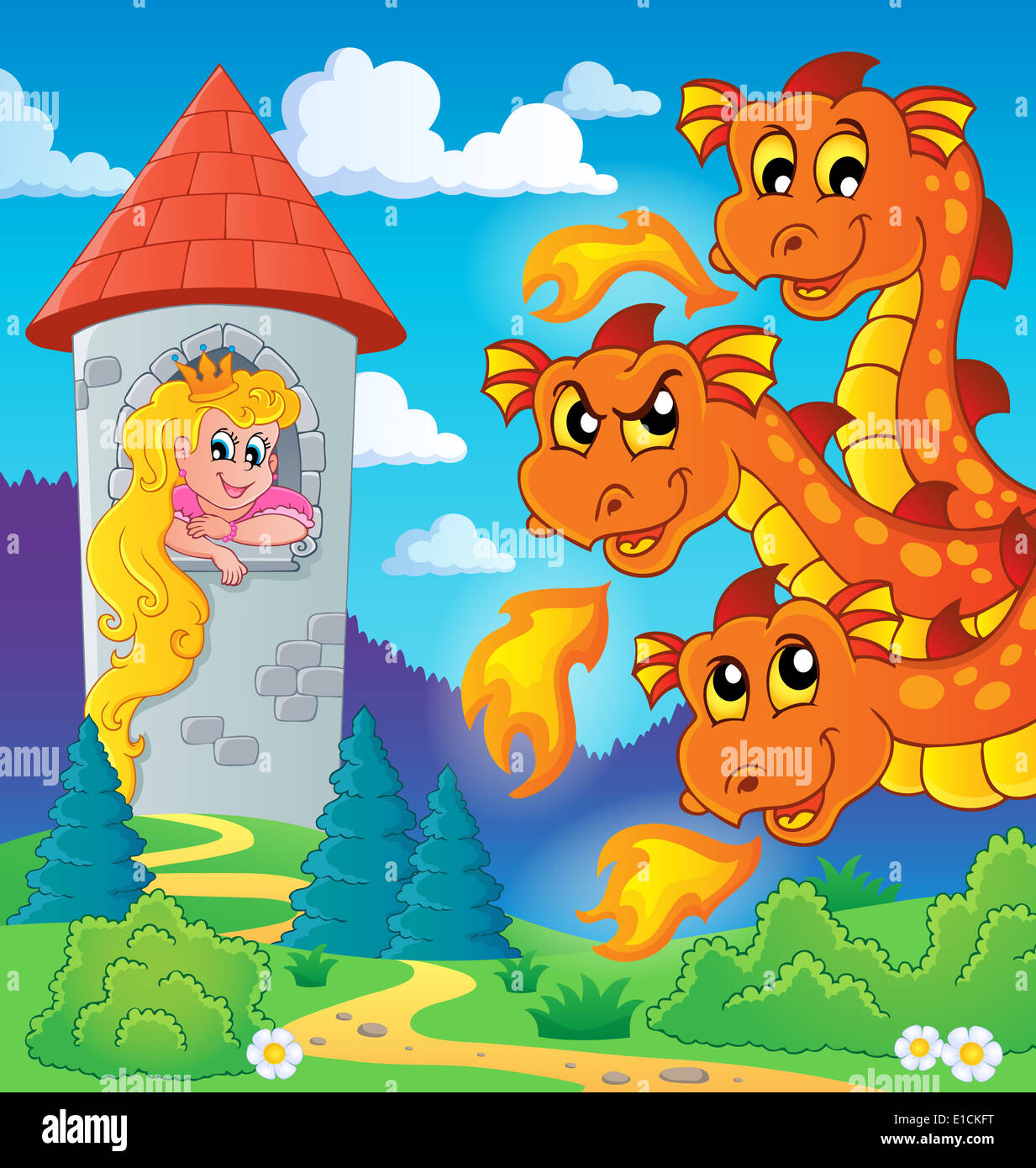 Dragon topic image 5 - picture illustration Stock Photo - Alamy