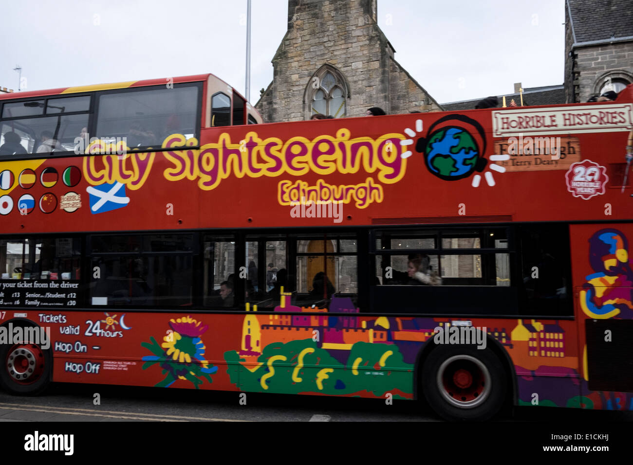 Sightseeing bus in Edinburgh, Scotland Stock Photo - Alamy