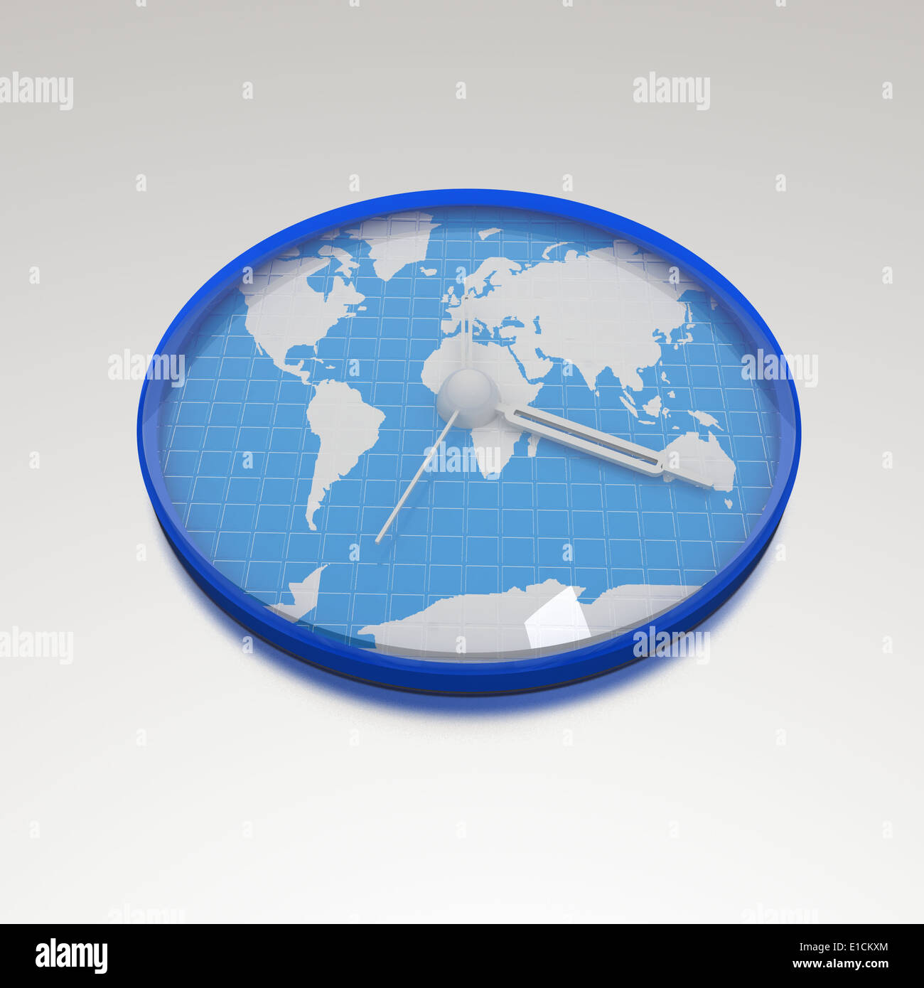 Clock of world map Stock Photo - Alamy