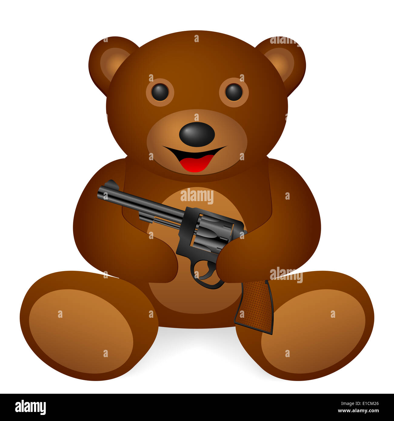 Teddy bear revolver on a white background. Vector illustration Stock ...