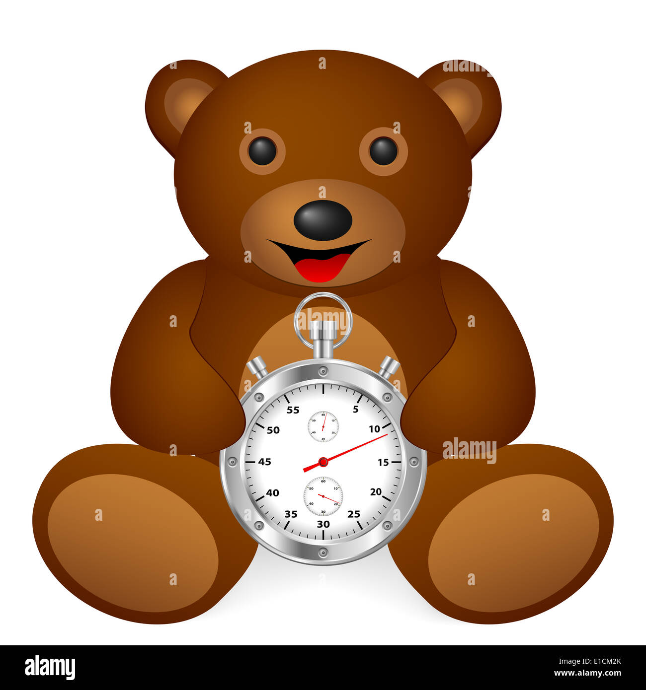 Teddy bear stopwatch on a white background. Vector illustration Stock ...
