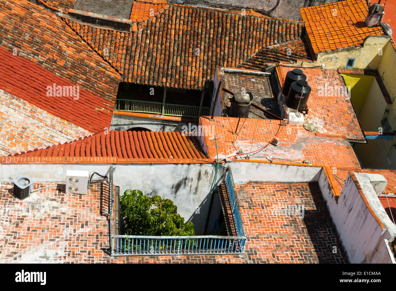 View of Havana roof tops, topped with traditional red clay roof tiles ...