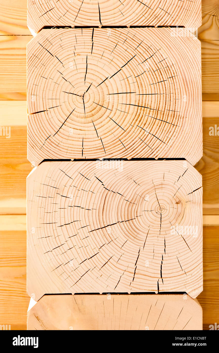 Part of the wooden house built of timber Stock Photo - Alamy