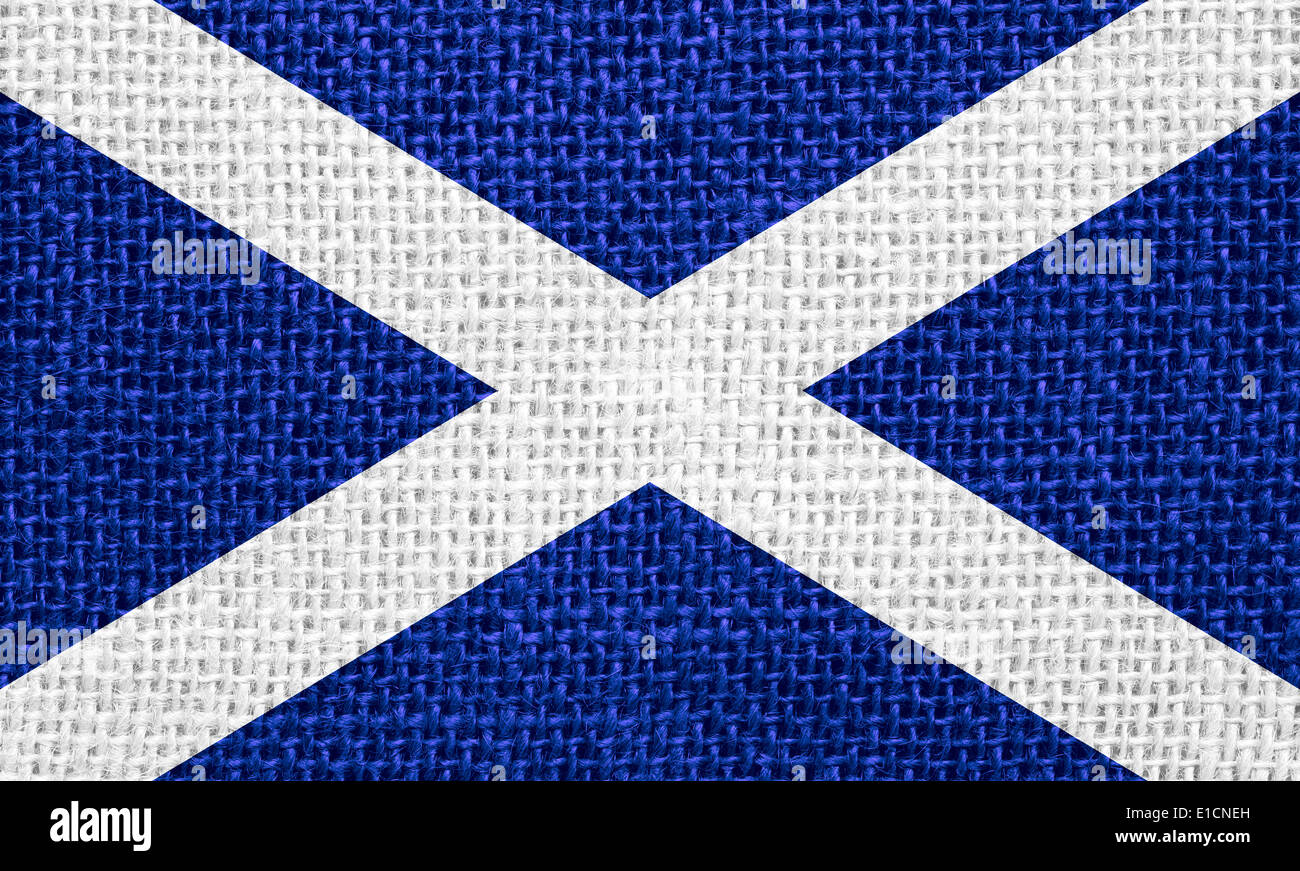 flag of Scotland or Scotch banner on linen background Stock Photo - Alamy