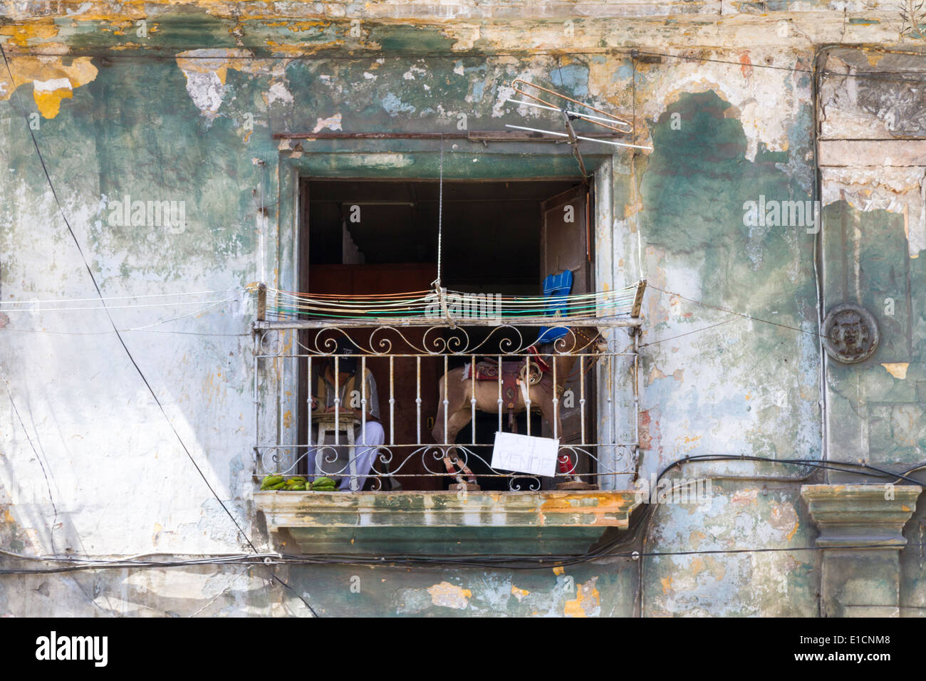 Closeup of window and balcony on a traditional house in the UNESCO ...